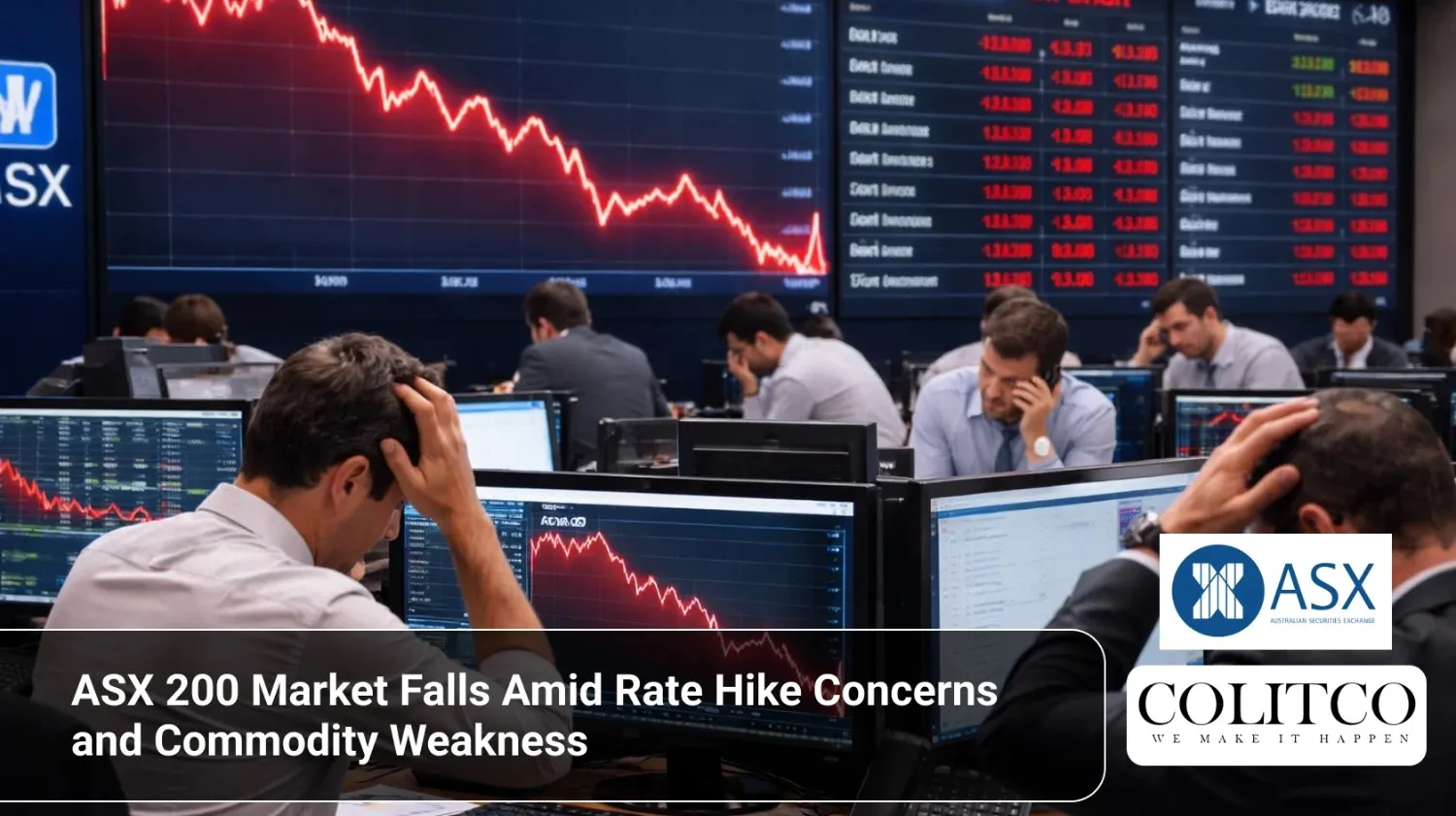 ASX 200 Falls on Rate Hikes & Commodities Weakness